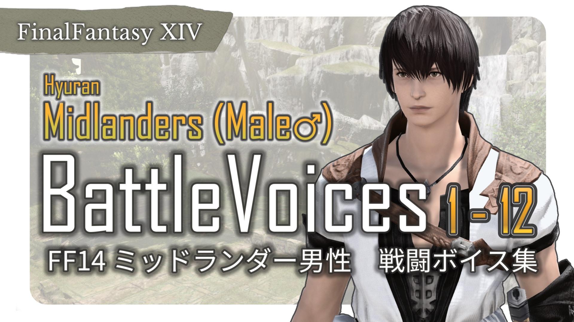 【FF14】ミッドランダー男性 戦闘ボイス1~12サンプル集（Patch5.1対応） Male Midlanders Battle Voices | INUISM